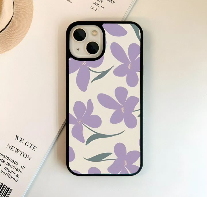 Purple Flower Pattern 2D Cases – Sastacover.pk